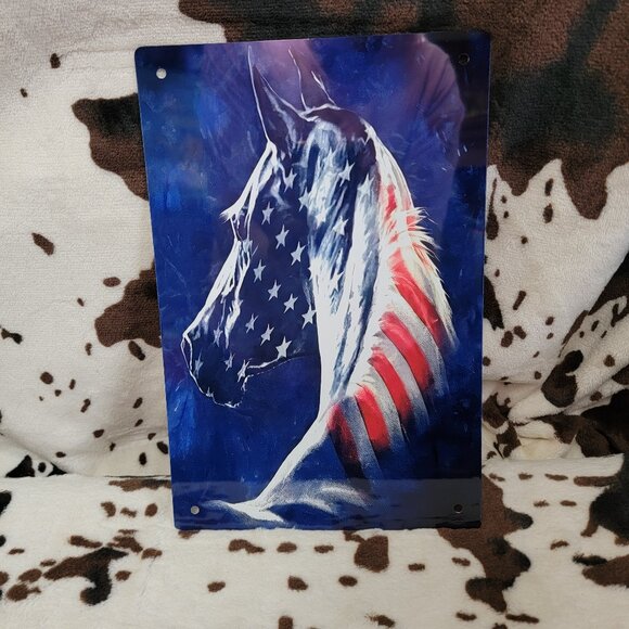 Country Grace With Alisha | Accents | Horse Blue American Flag Western ...